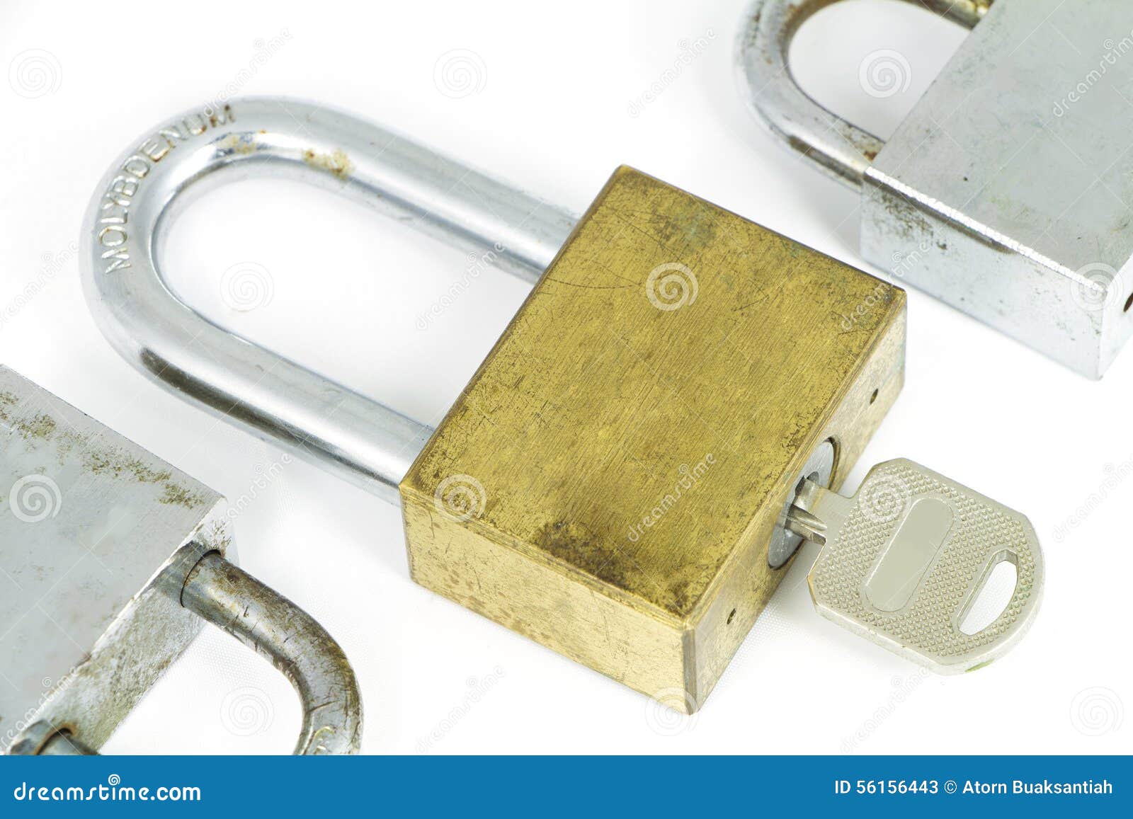 The Lock and Key on White Background Stock Image - Image of background ...