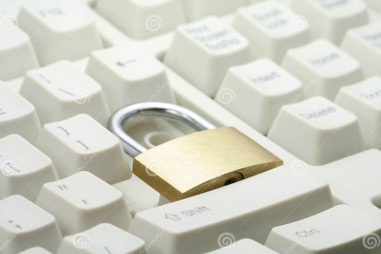 Lock and keyboard stock photo. Image of security, email - 1599856