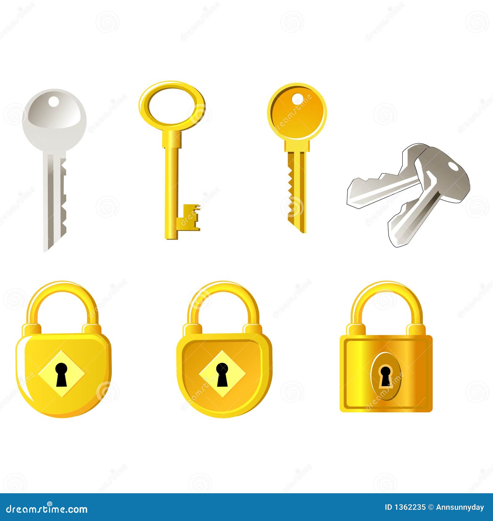 Lock and keys stock illustration. Illustration of keys - 1362235