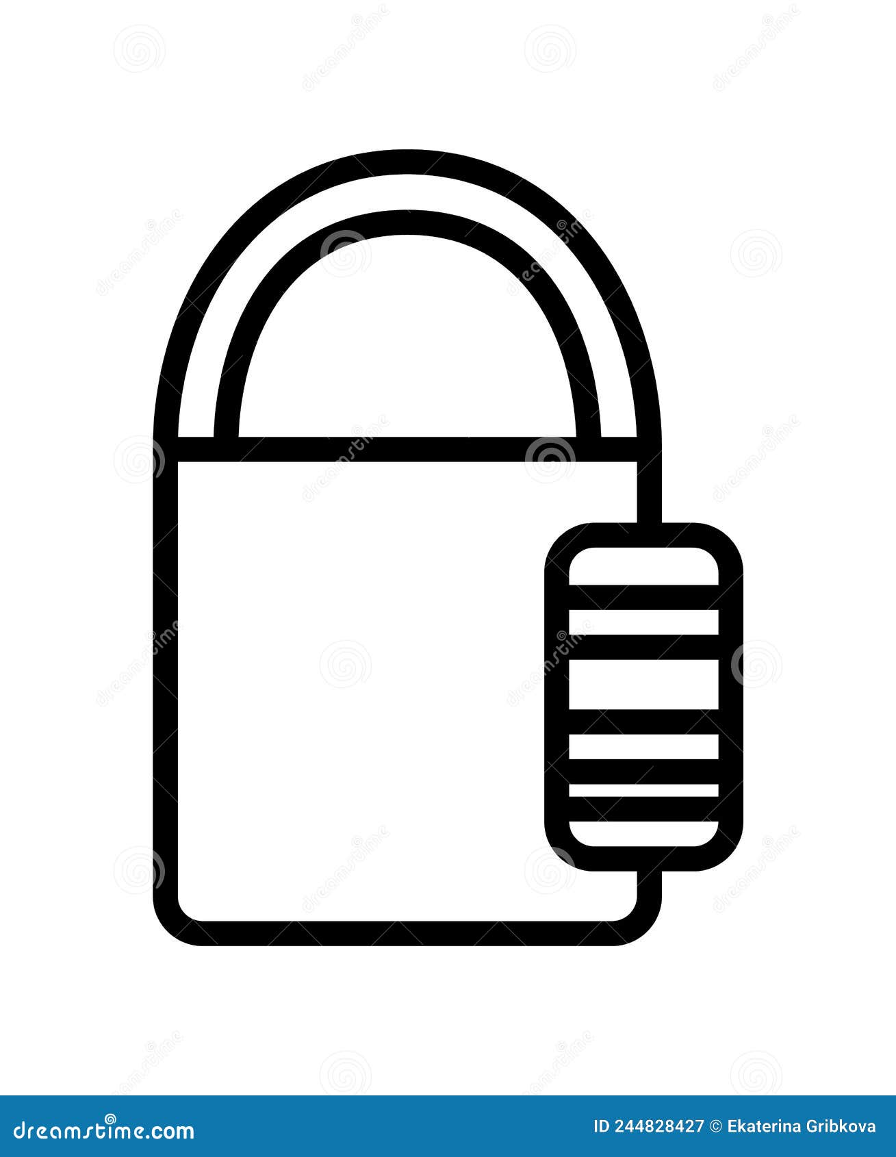 Lock and Keys Flat Line Icon. Outline Sign for Mobile Concept and Web ...