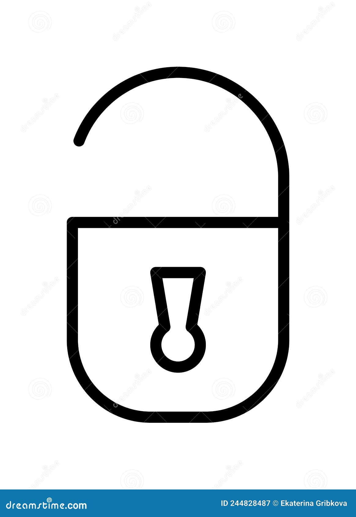 Lock and Keys Flat Line Icon. Outline Sign for Mobile Concept and Web ...