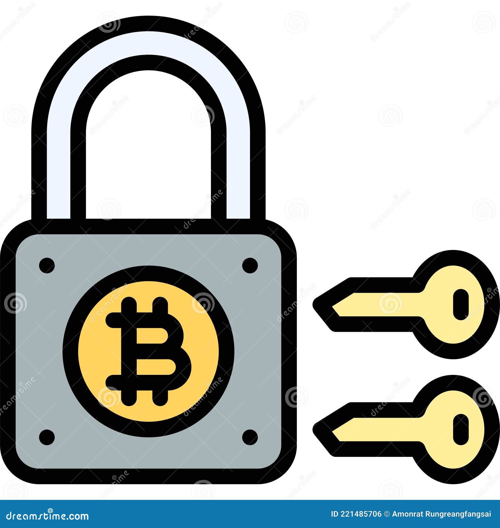 Lock and Keys Icon, Cryptocurrency Related Vector Stock Vector ...
