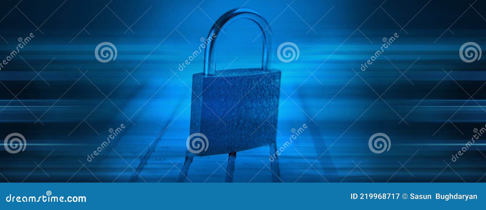 Lock on Laptop As Computer Protection and Cyber Safety Stock Image ...
