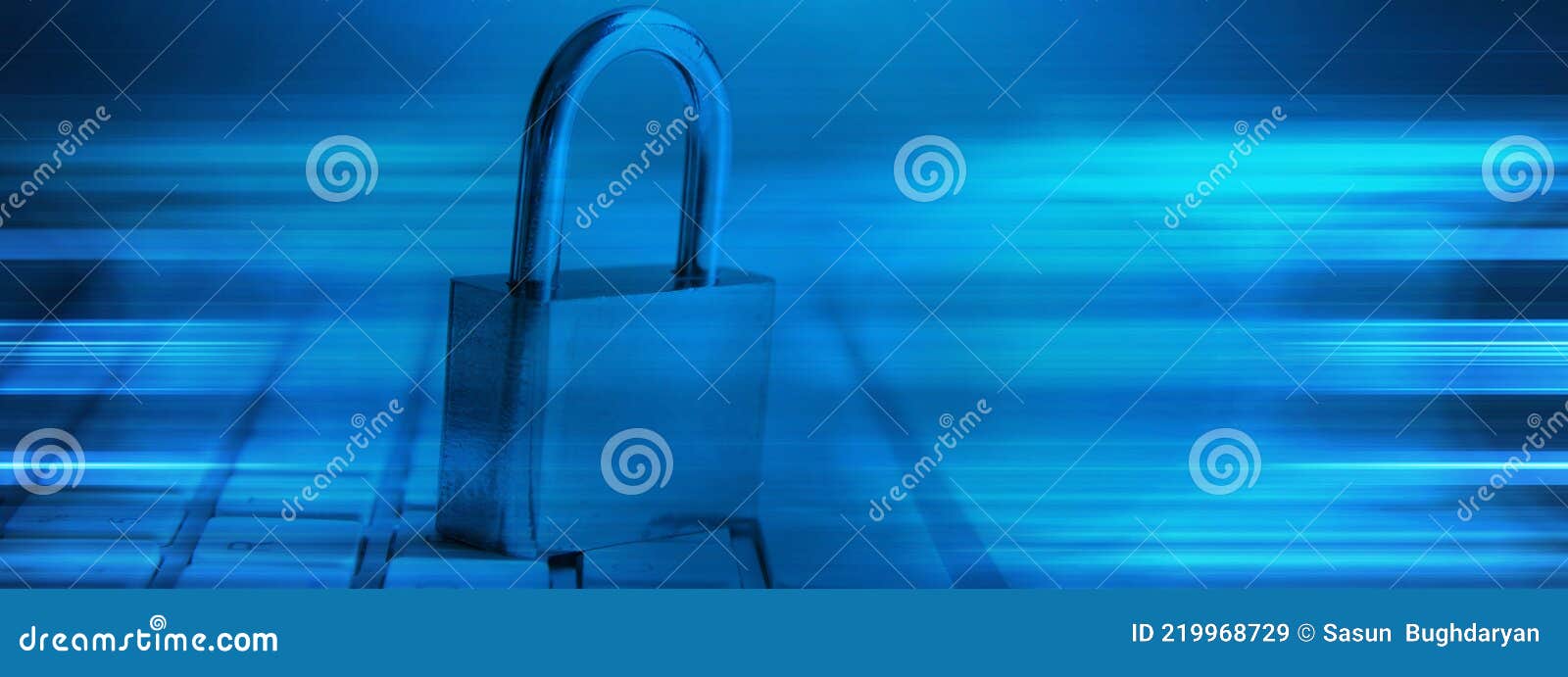 Lock on Laptop As Computer Protection and Cyber Safety Stock Image ...