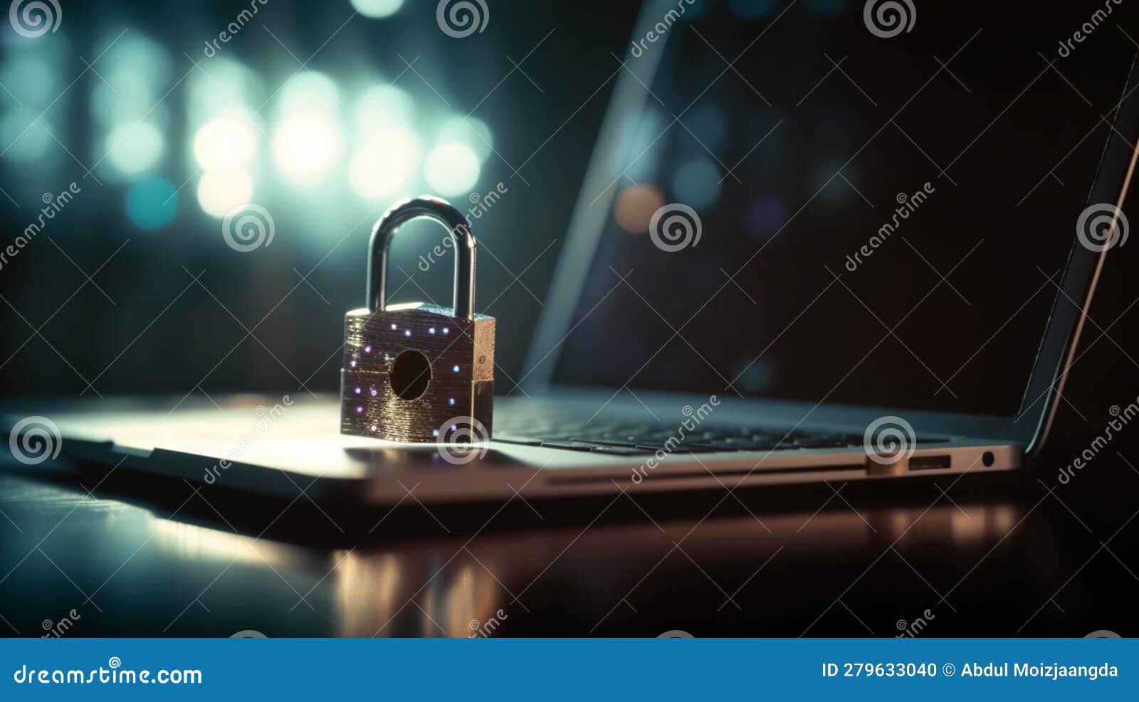 Lock on Laptop As Computer Protection and Cyber Safety Concept Private ...