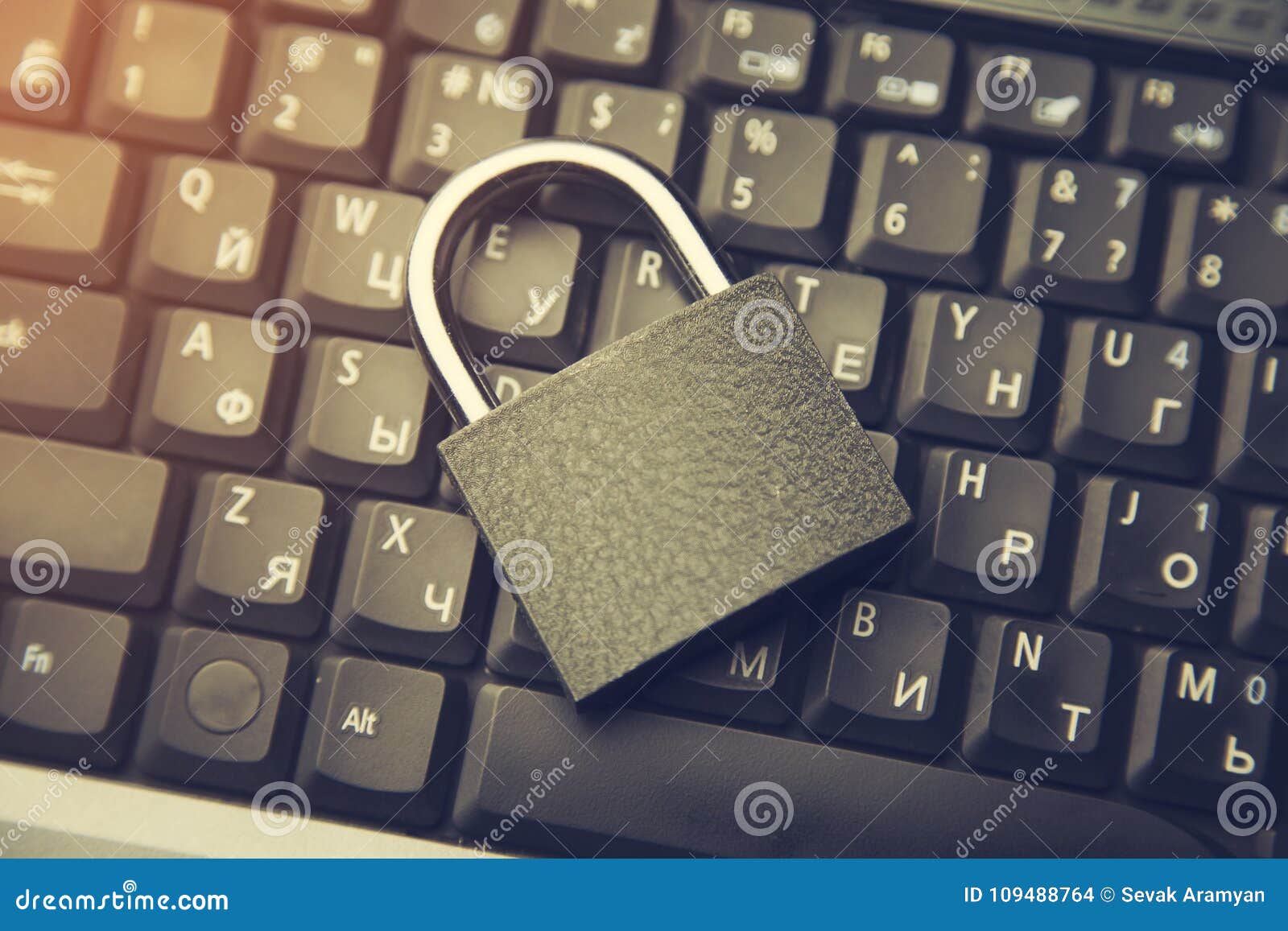 Lock on computer stock photo. Image of computer, equipment - 109488764
