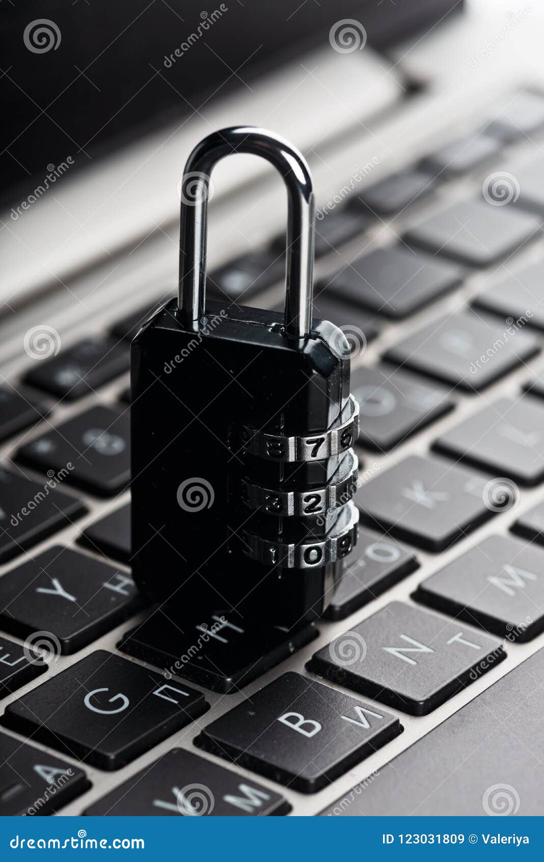 Lock on the laptop stock image. Image of lock, closeup - 123031809