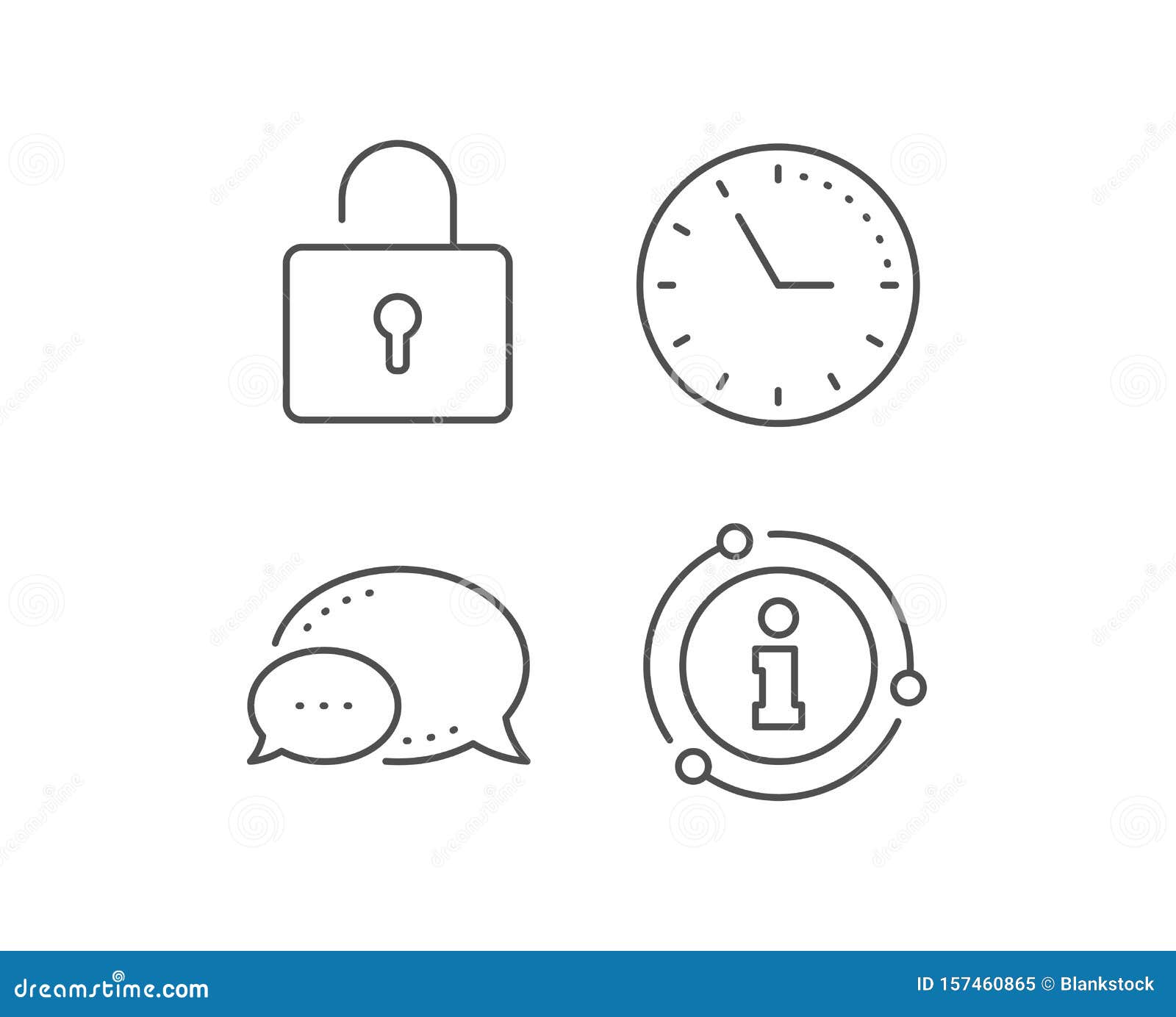 Lock Line Icon. Private Locker Sign. Vector Stock Vector - Illustration ...