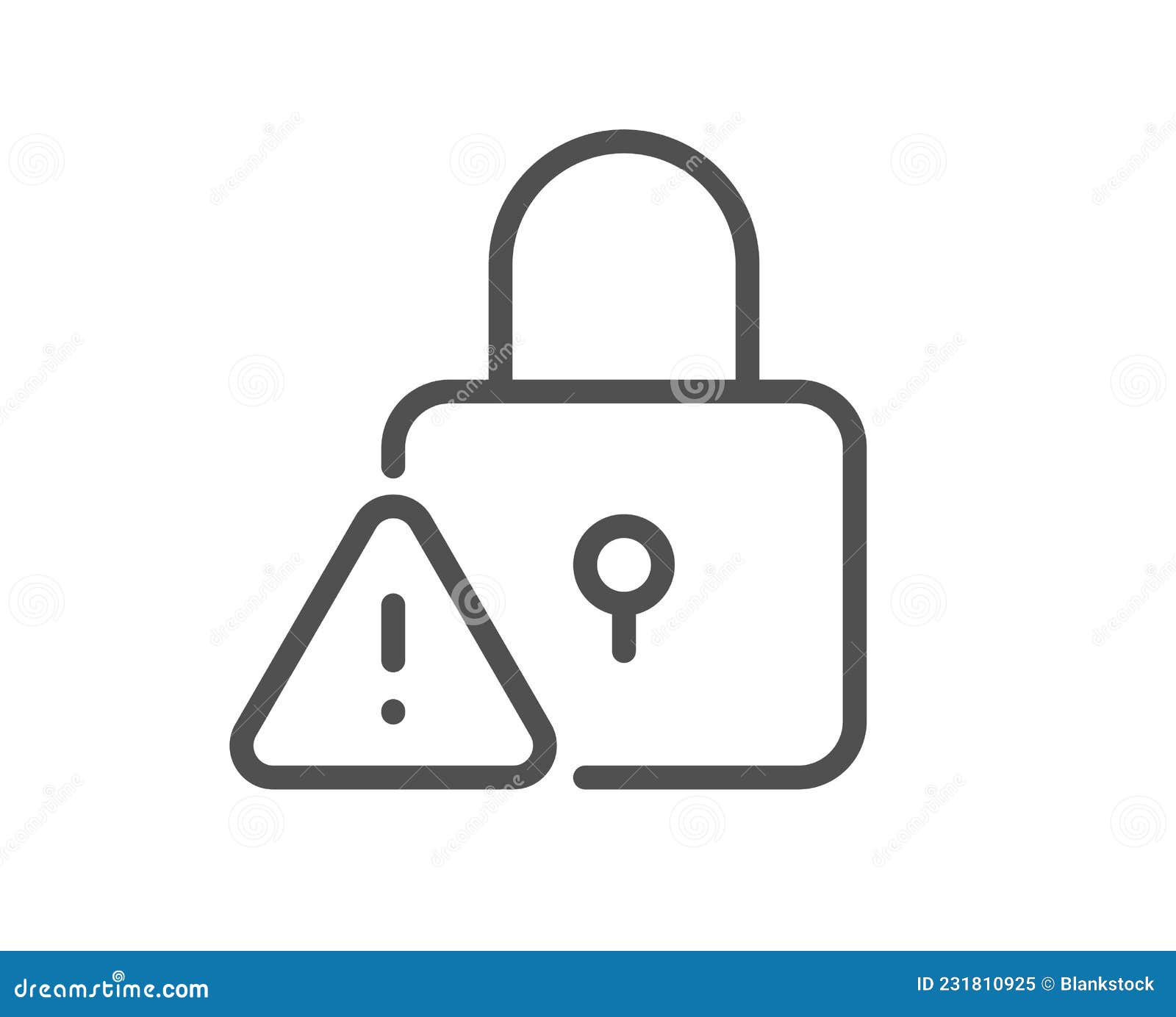 Lock Line Icon. Padlock Warning Sign. Vector Stock Vector ...