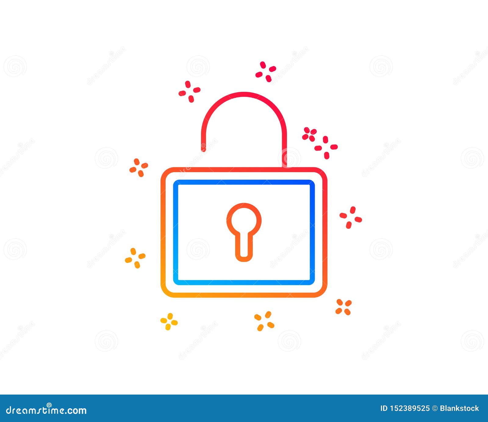 Lock Line Icon. Private Locker Sign. Vector Stock Vector - Illustration of secure, simple: 152389525