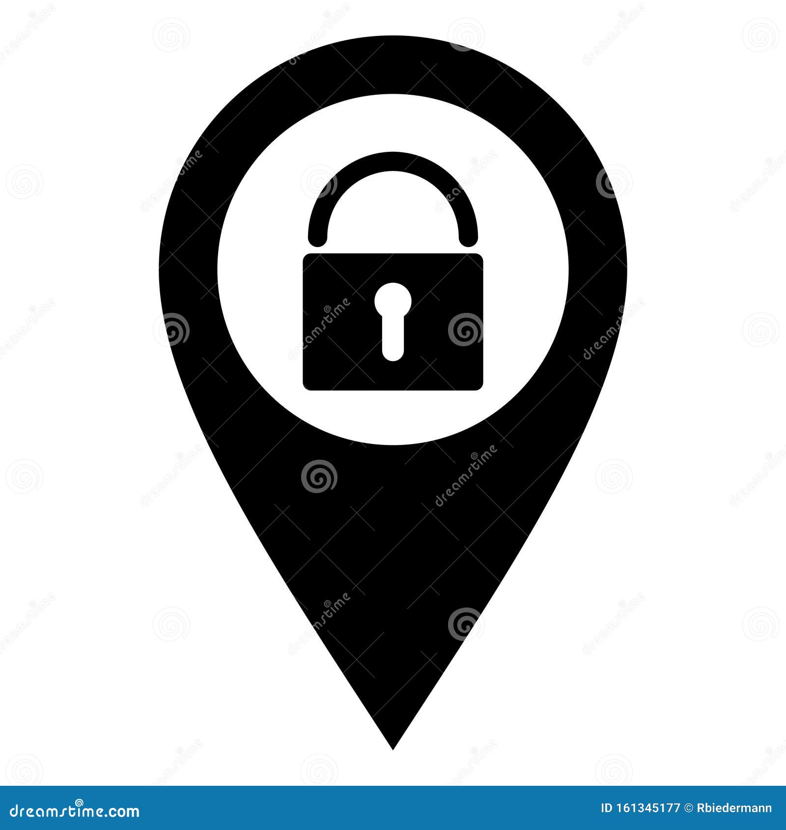 Lock and Location Pin As Vector Illustration Stock Vector ...