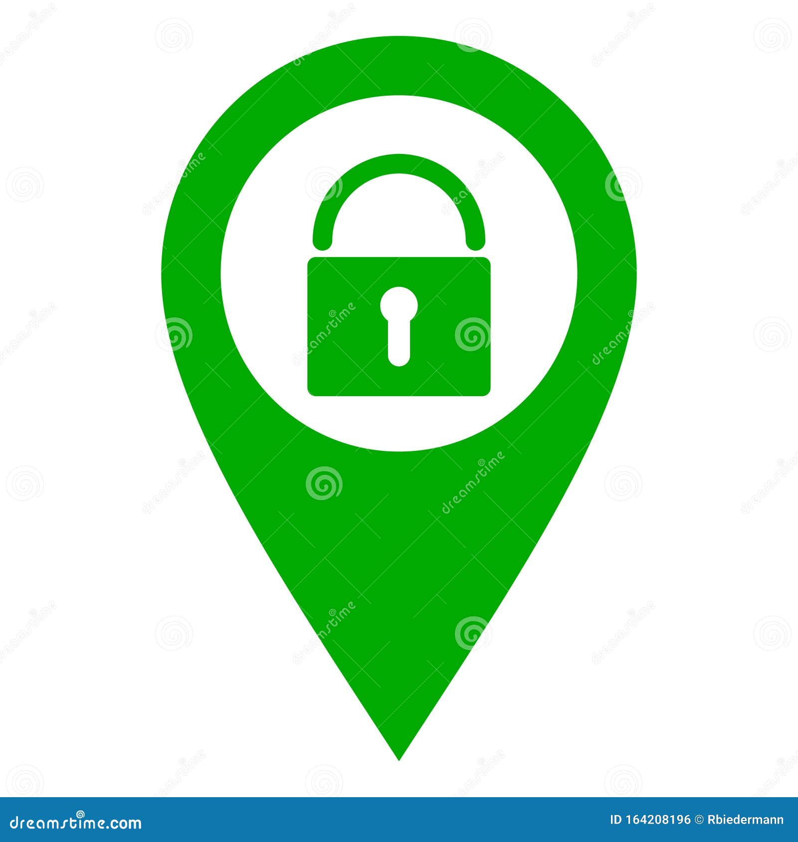 Lock and Location Pin As Vector Illustration Stock Vector ...