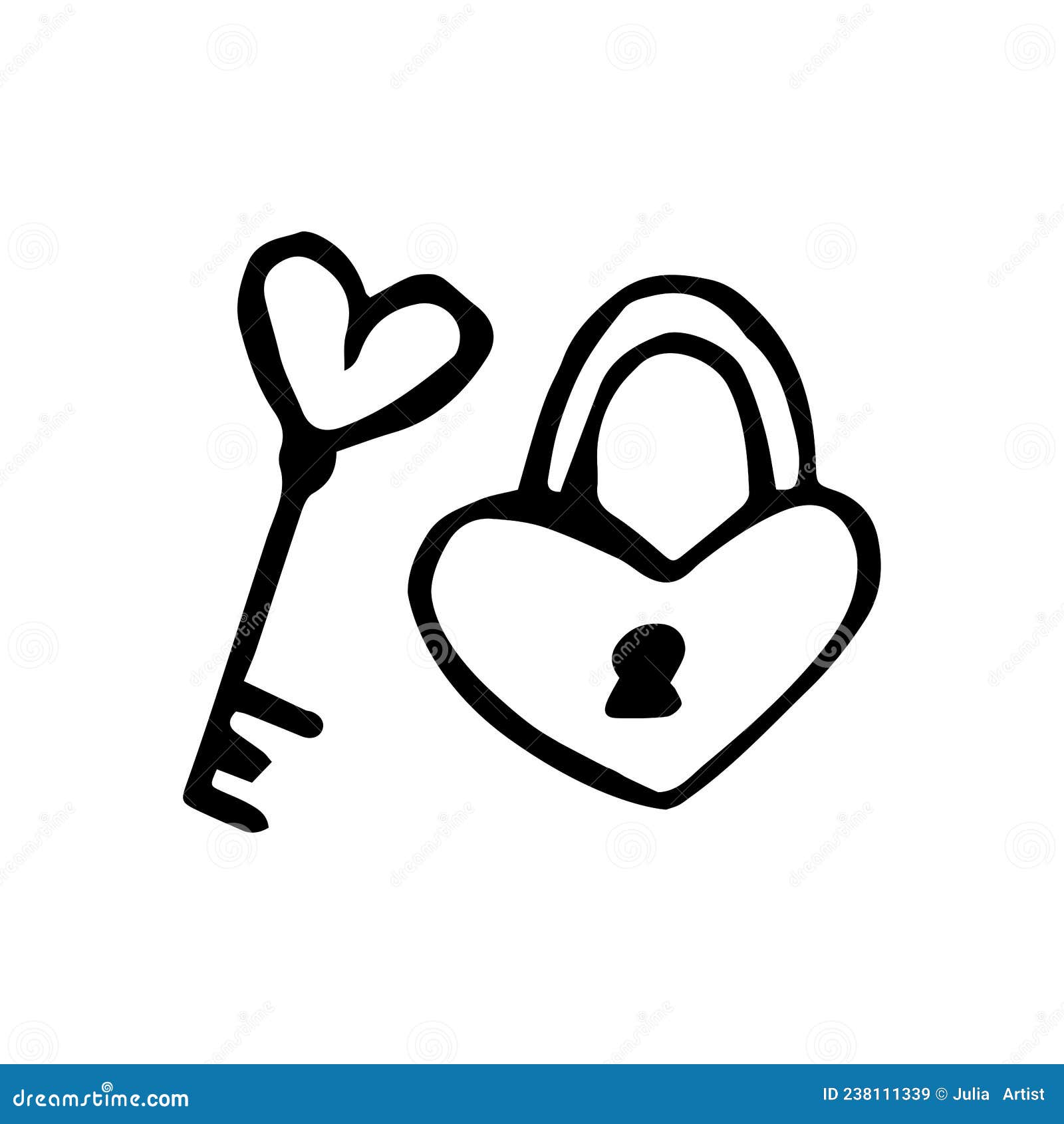 Keys and locks doodle set. stock vector. Illustration of shape - 238111339