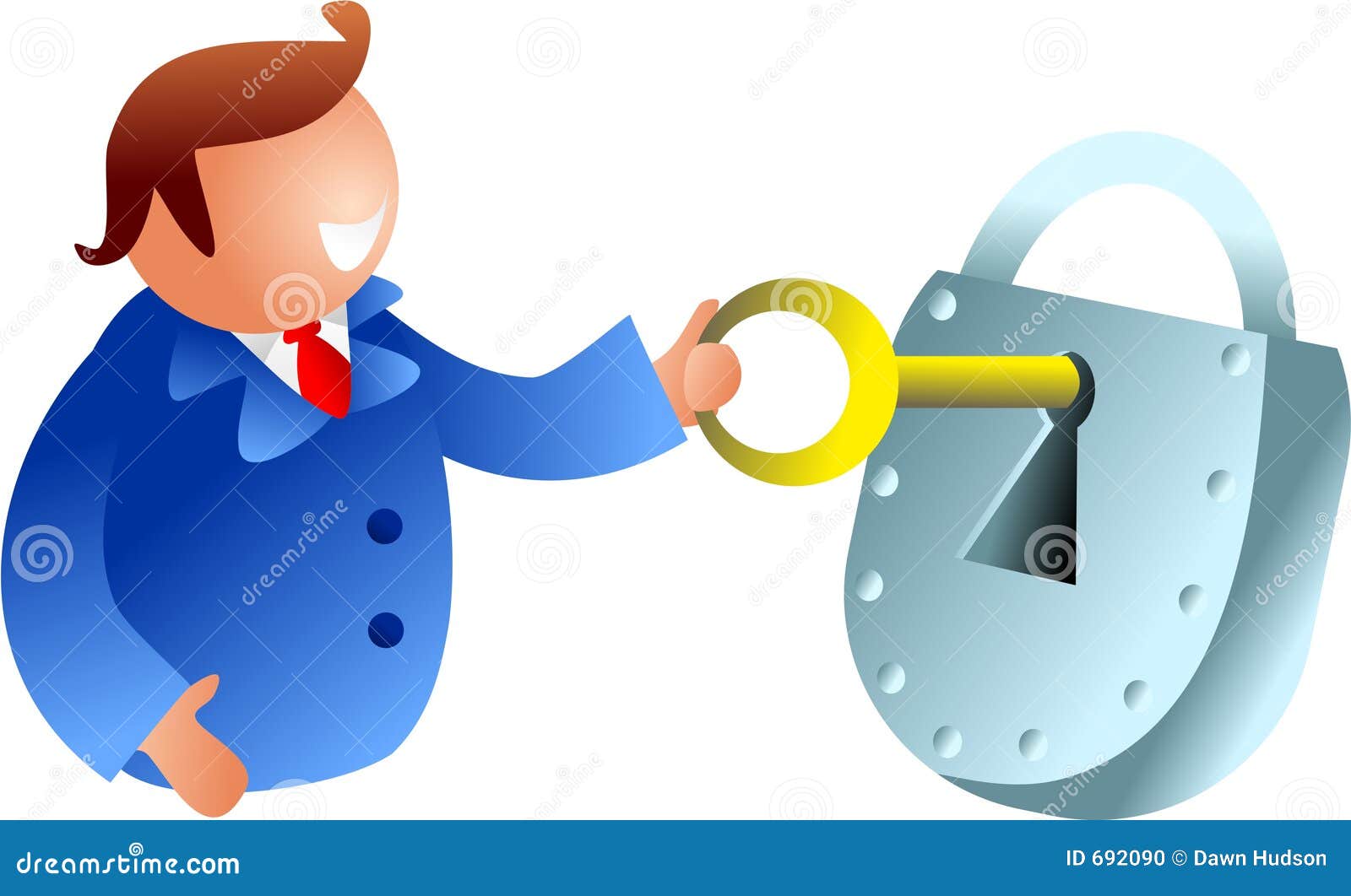 Lock man stock illustration. Illustration of conceptual - 692090
