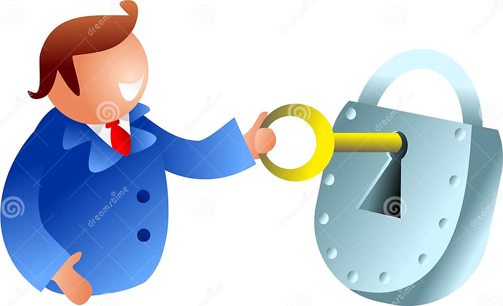 Lock man stock illustration. Illustration of conceptual - 692090