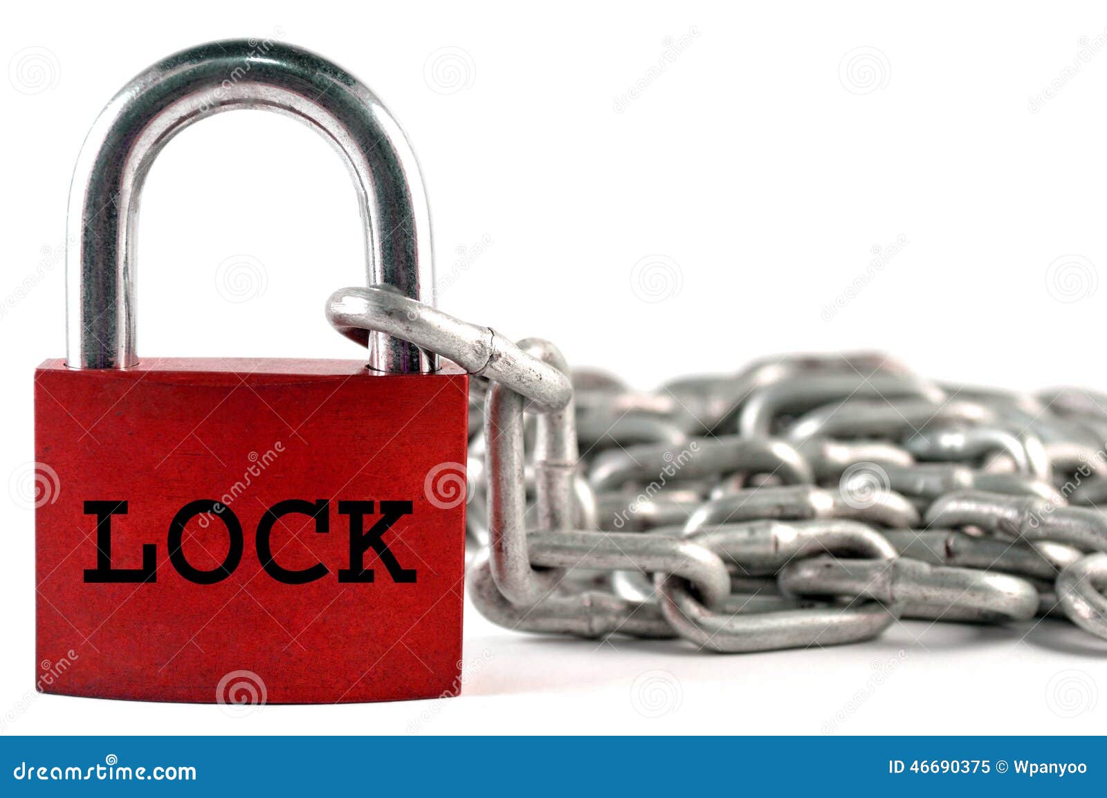 Lock and metal chain stock image. Image of shaped, securing - 46690375