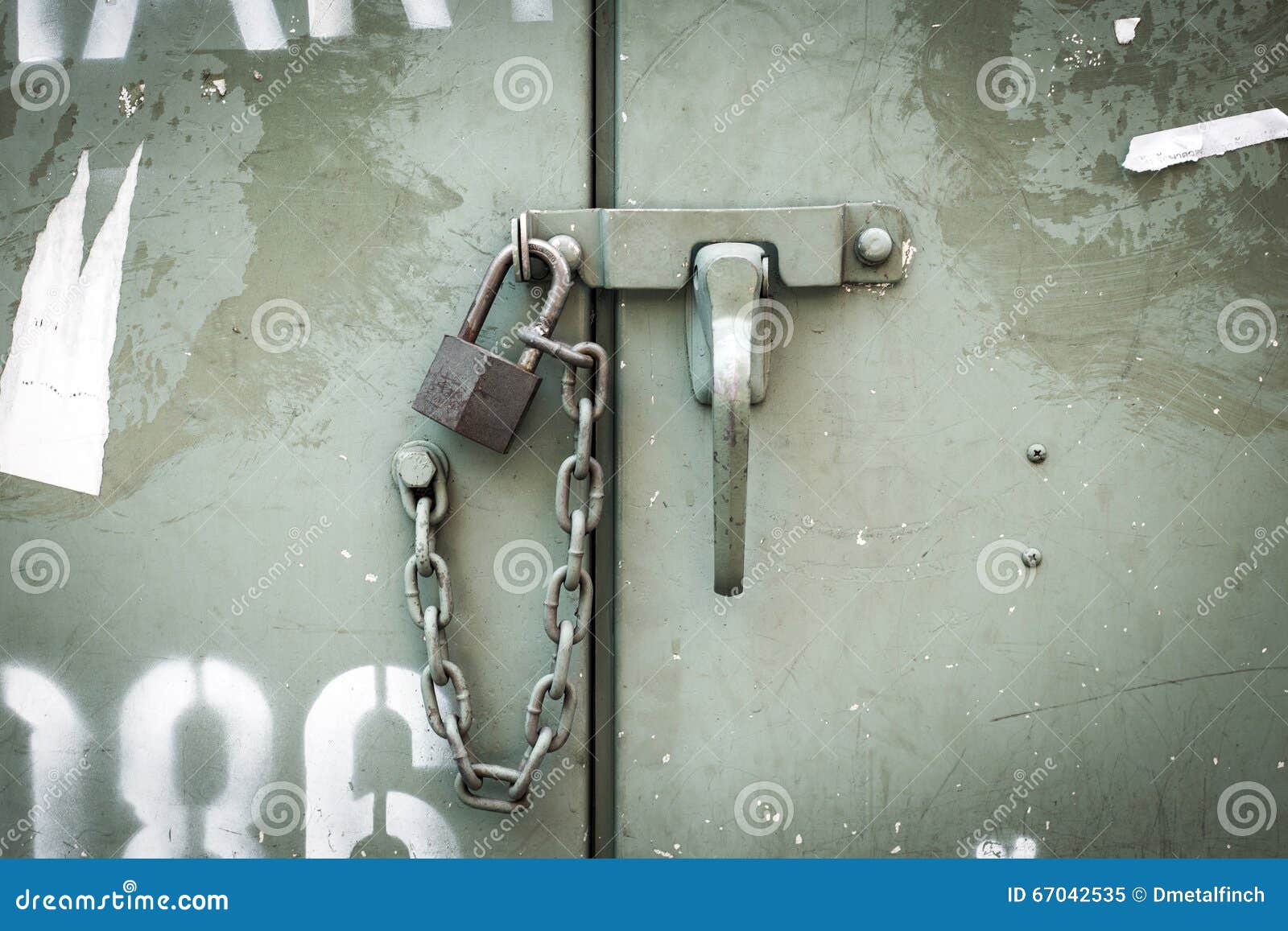 Lock Metal Door Bolt with a Chain Stock Image - Image of chain, lock ...