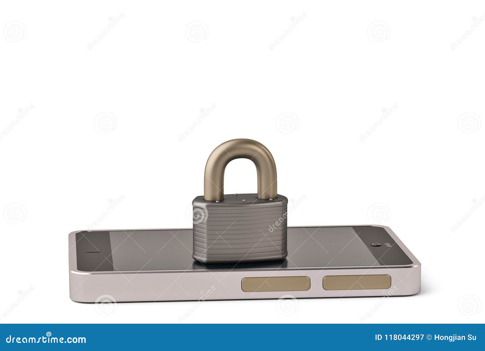 Lock and Mobile Phone.3D Illustration. Stock Illustration ...
