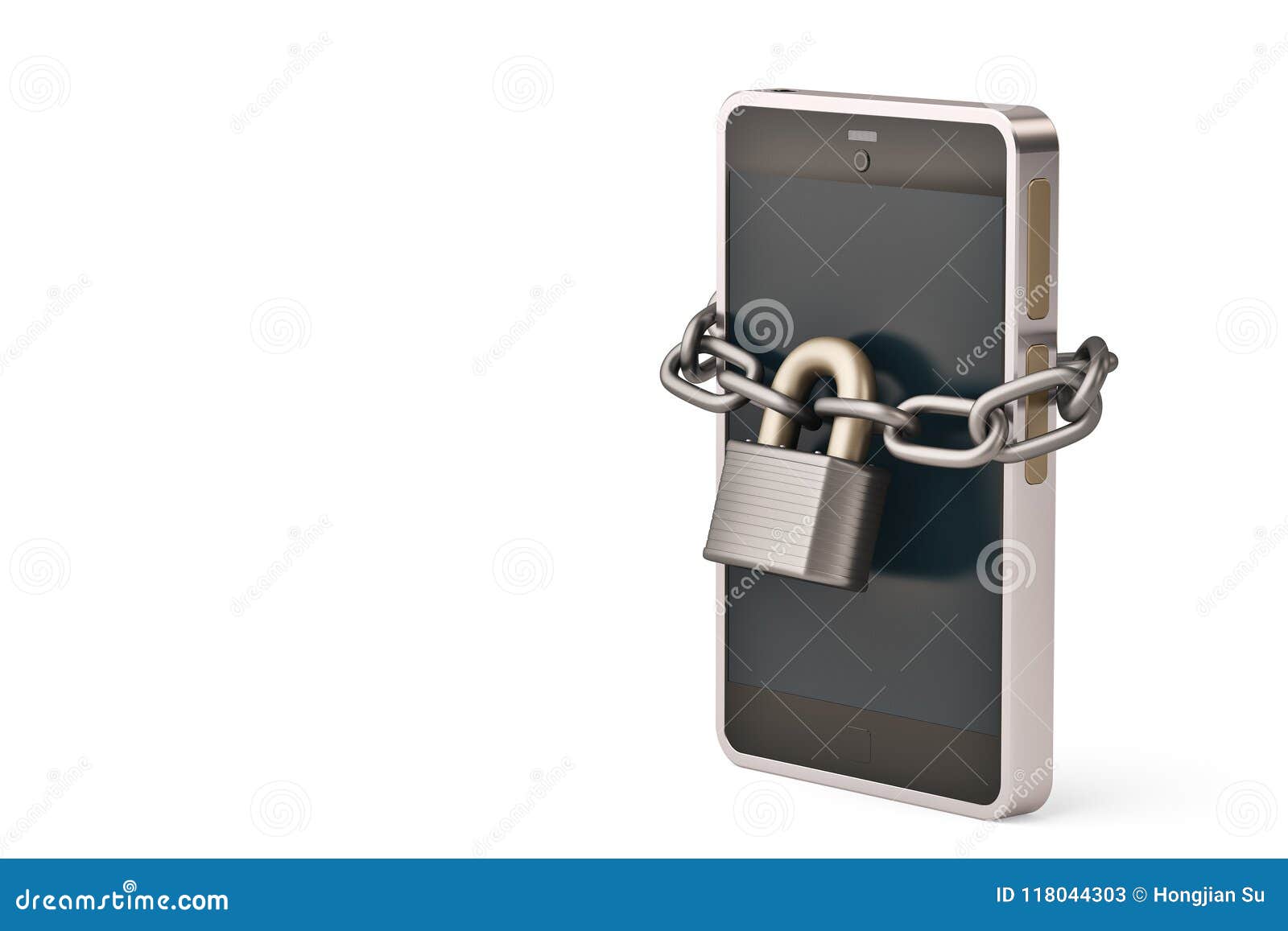 Lock and Mobile Phone.3D Illustration. Stock Illustration ...