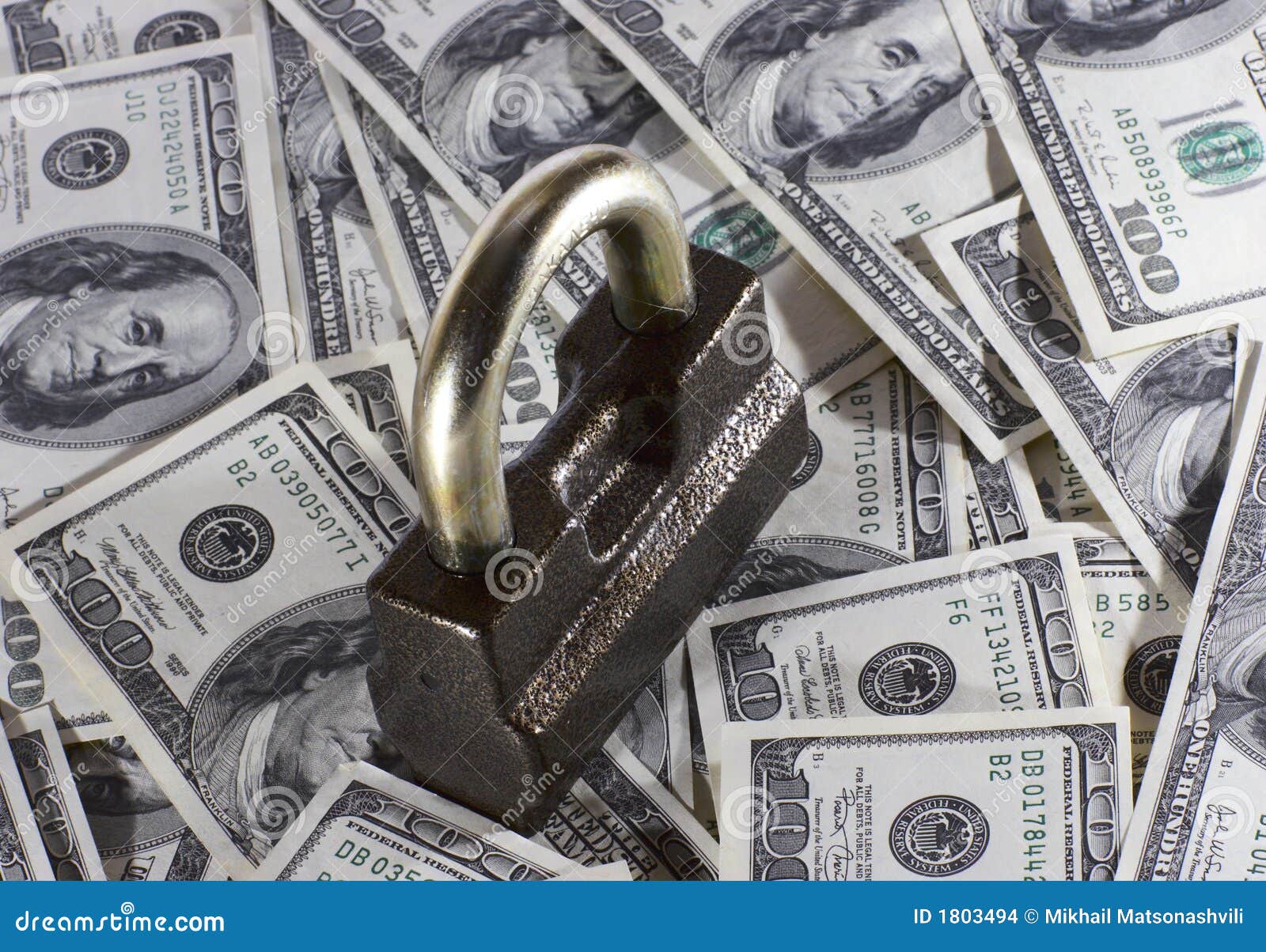 The lock and money stock photo. Image of count, covetousness - 1803494