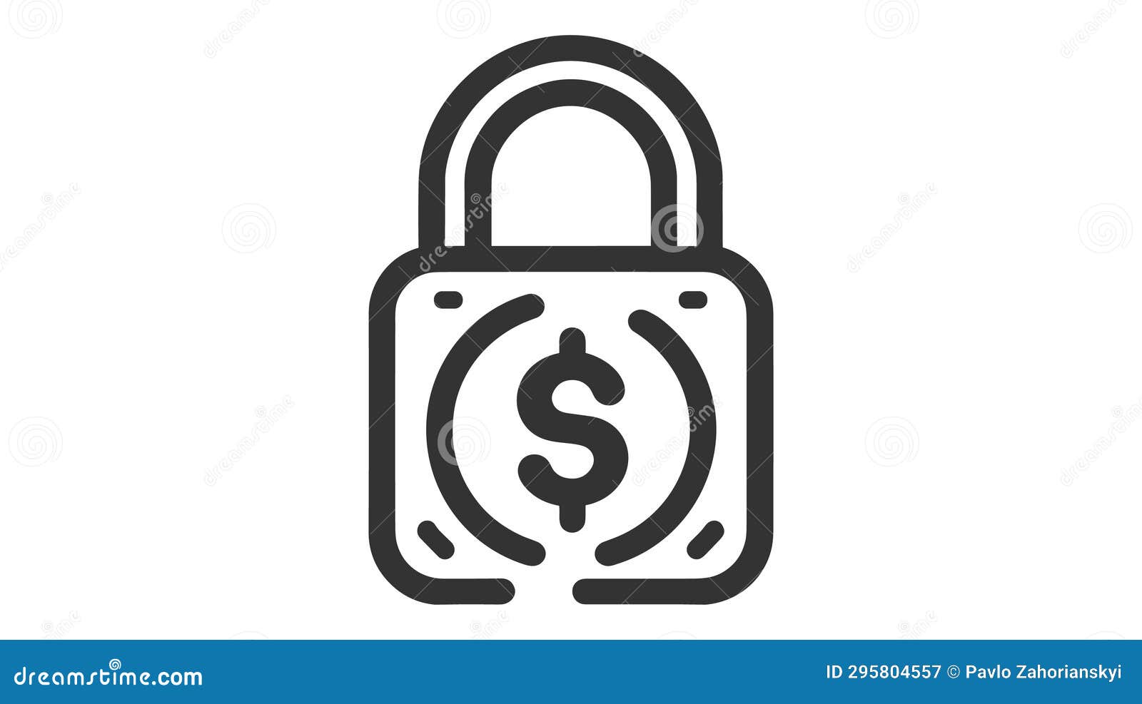 Lock Money Icon. Line Vector Stock Vector - Illustration of business ...