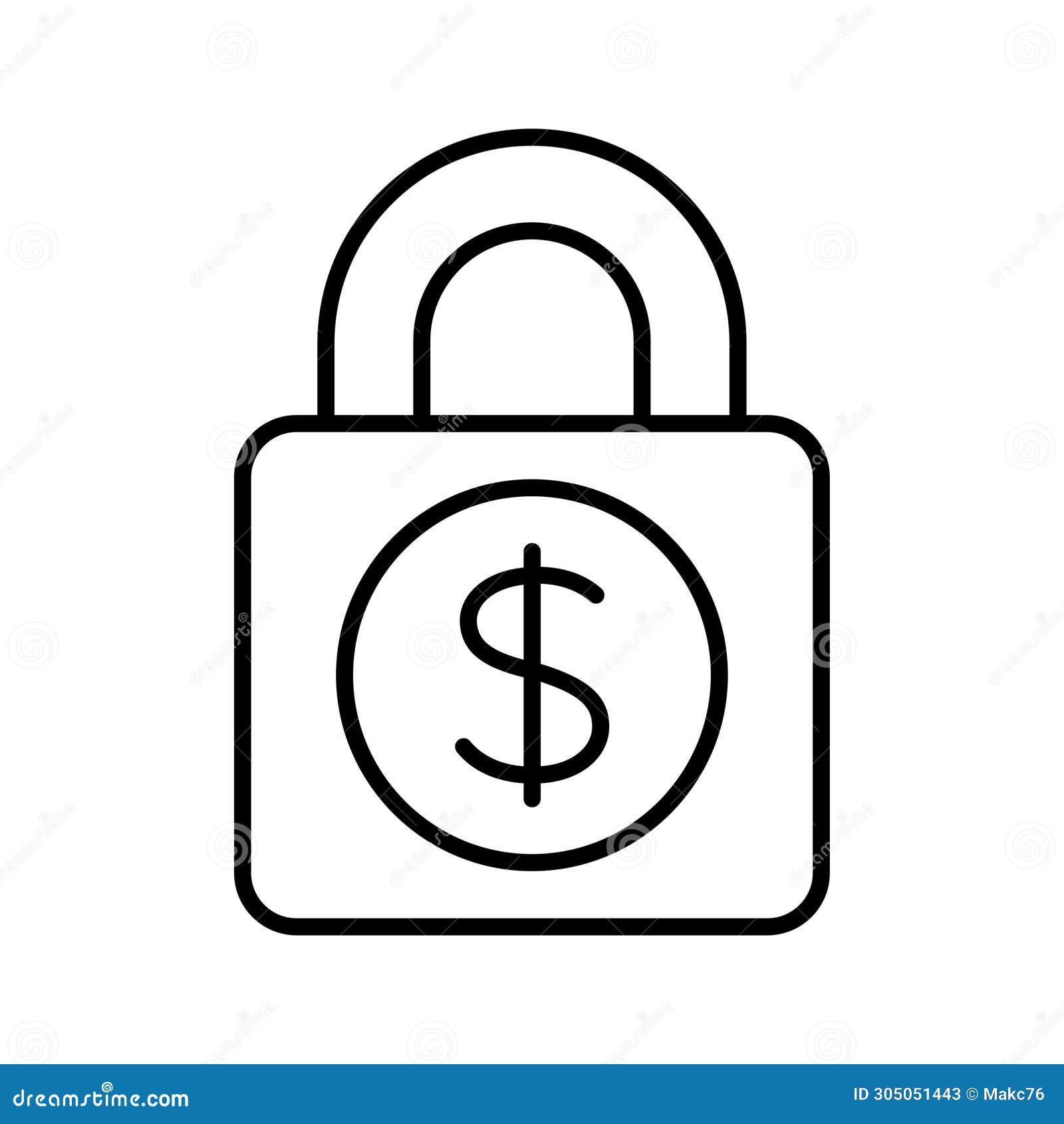Lock and Money Icon. Security Money Bank Lock Stock Illustration ...