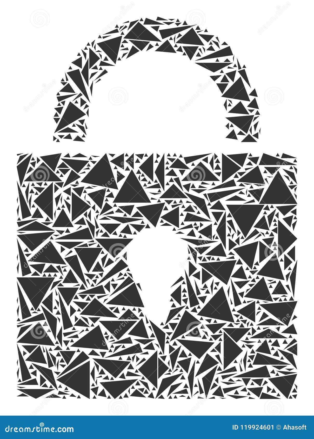 Lock Mosaic of Triangles stock vector. Illustration of element - 119924601