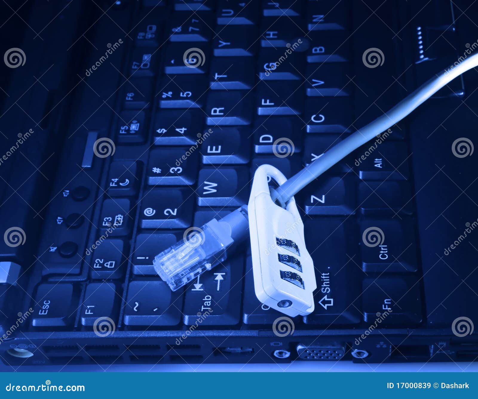 Lock and network cable stock image. Image of code, confidential - 17000839