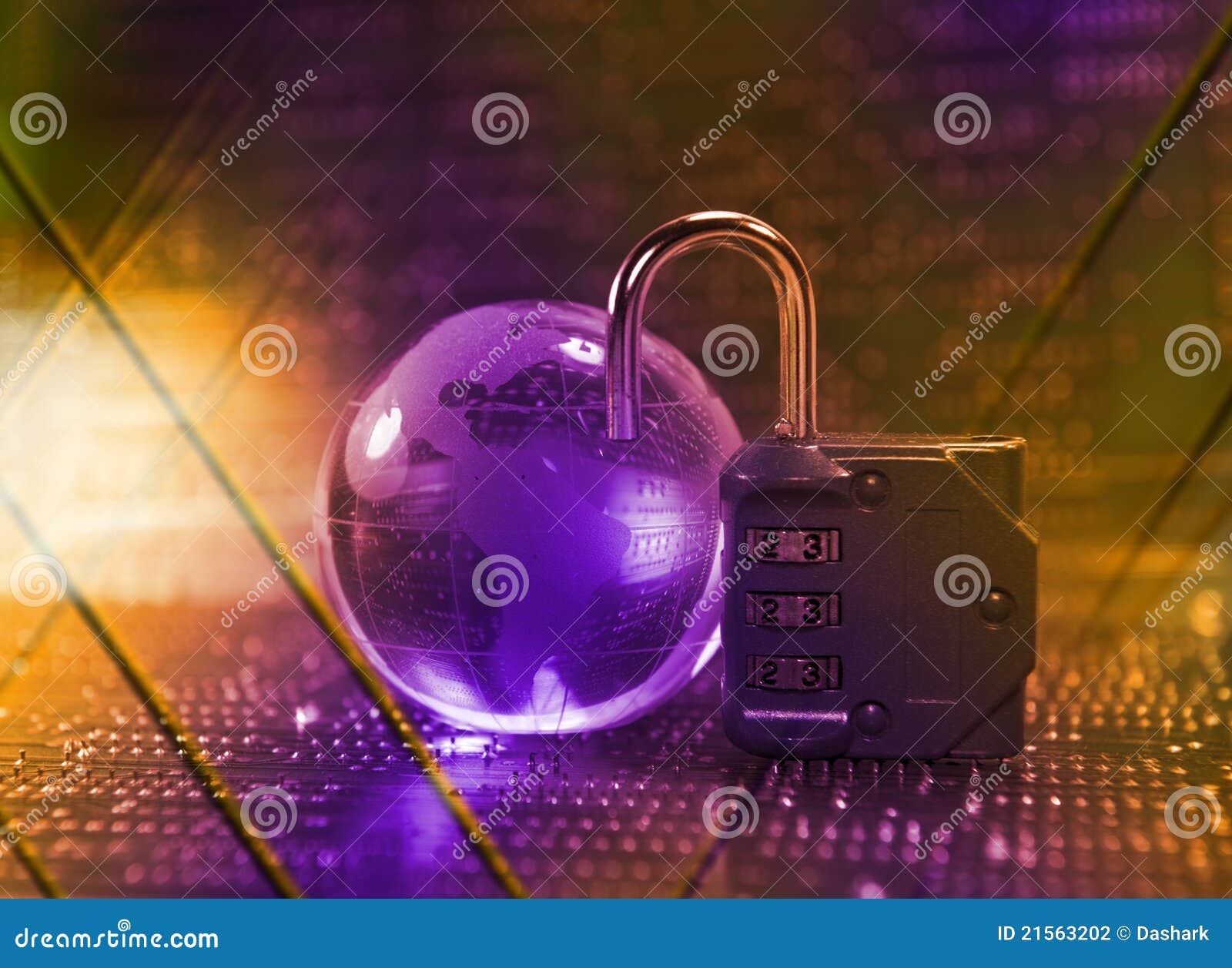Lock and network cable stock photo. Image of access, firewall - 21563202