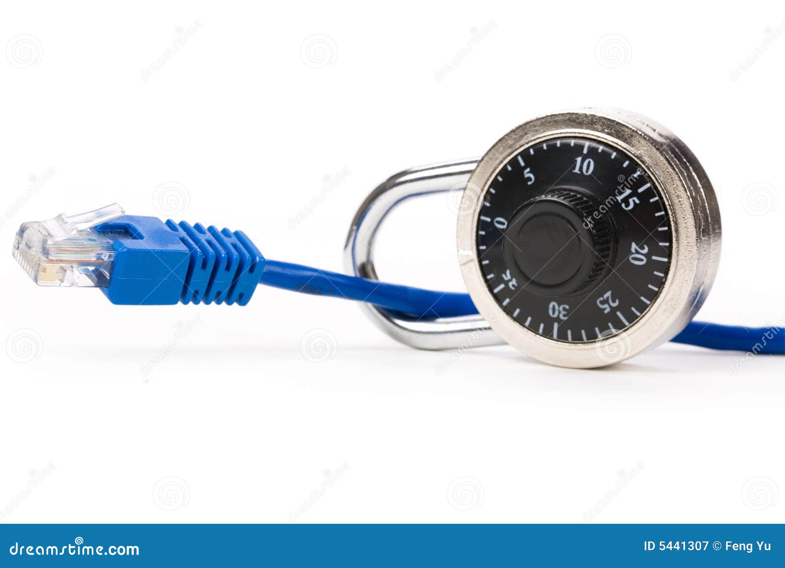 Lock and network cable stock image. Image of firewall - 5441307