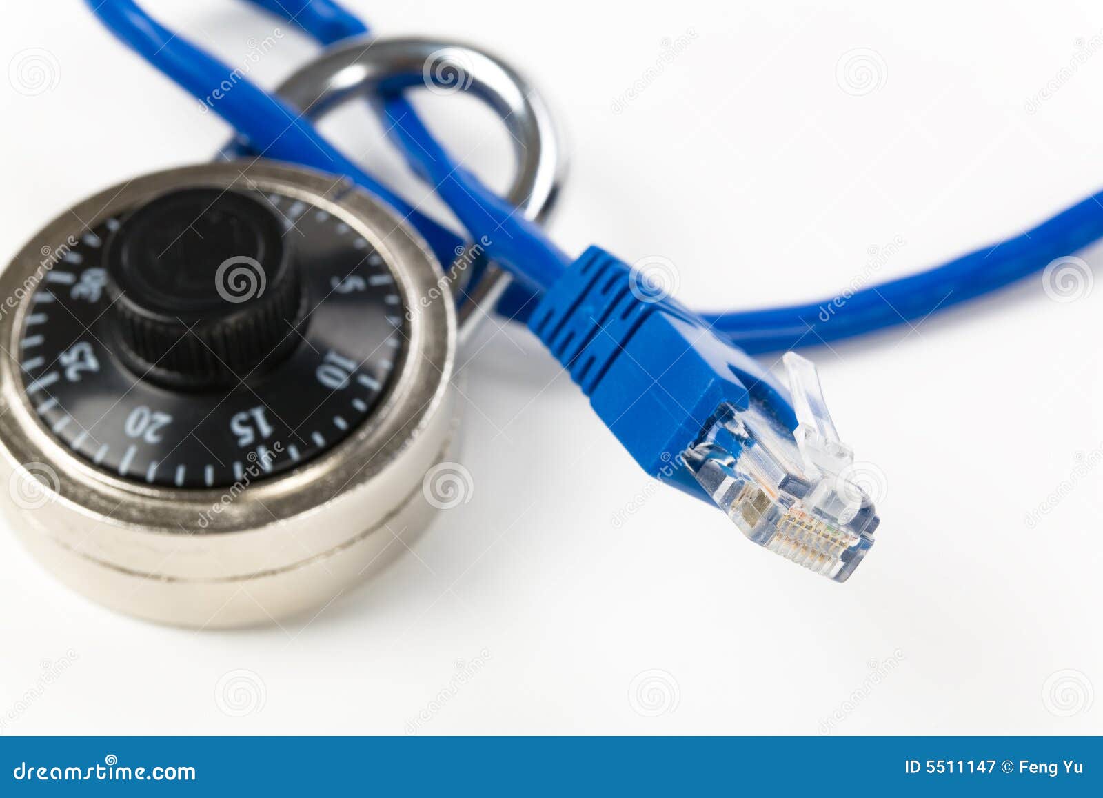 Lock and network cable stock image. Image of confidential - 5511147
