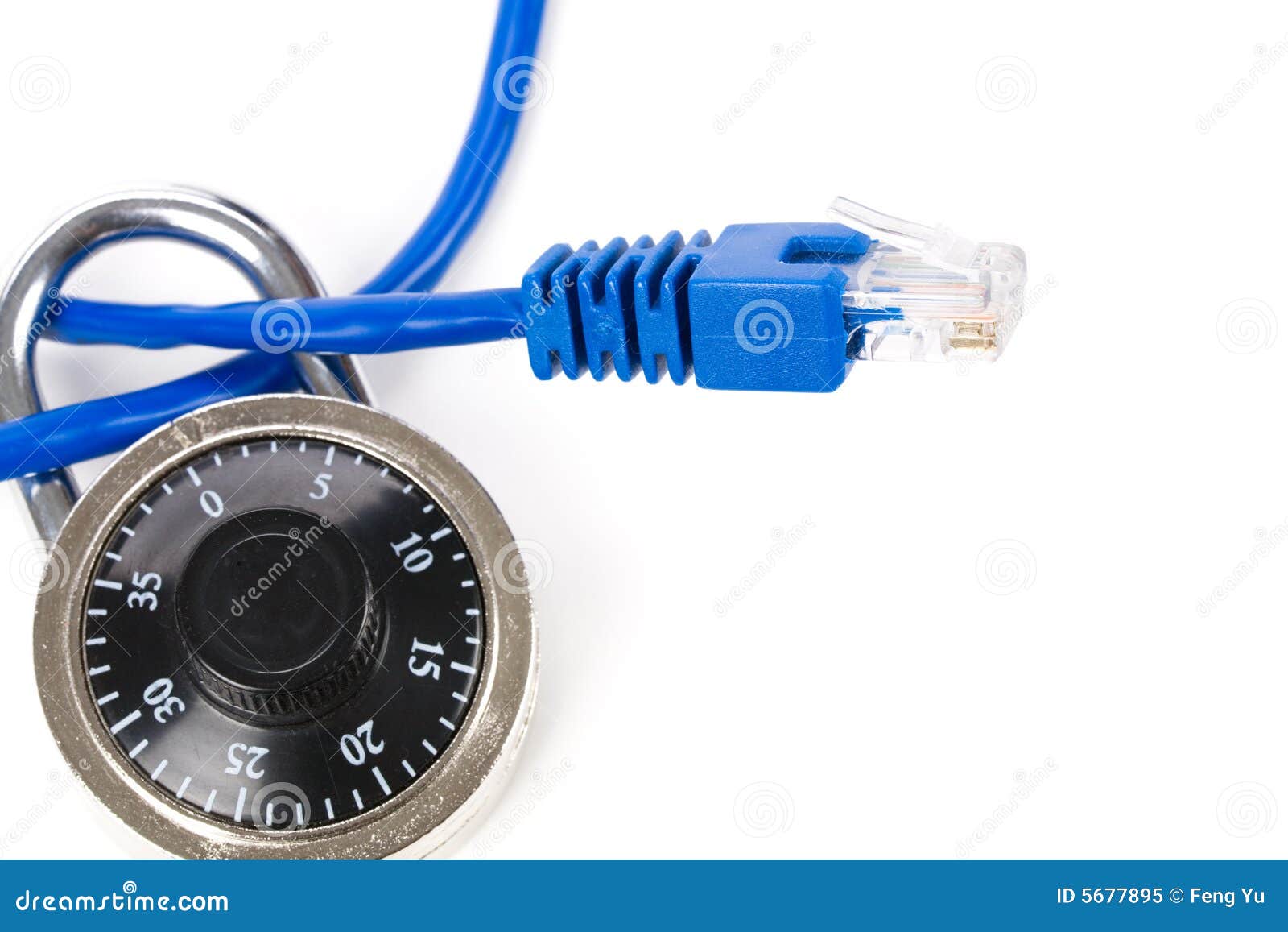 Lock and network cable stock image. Image of internet - 5677895