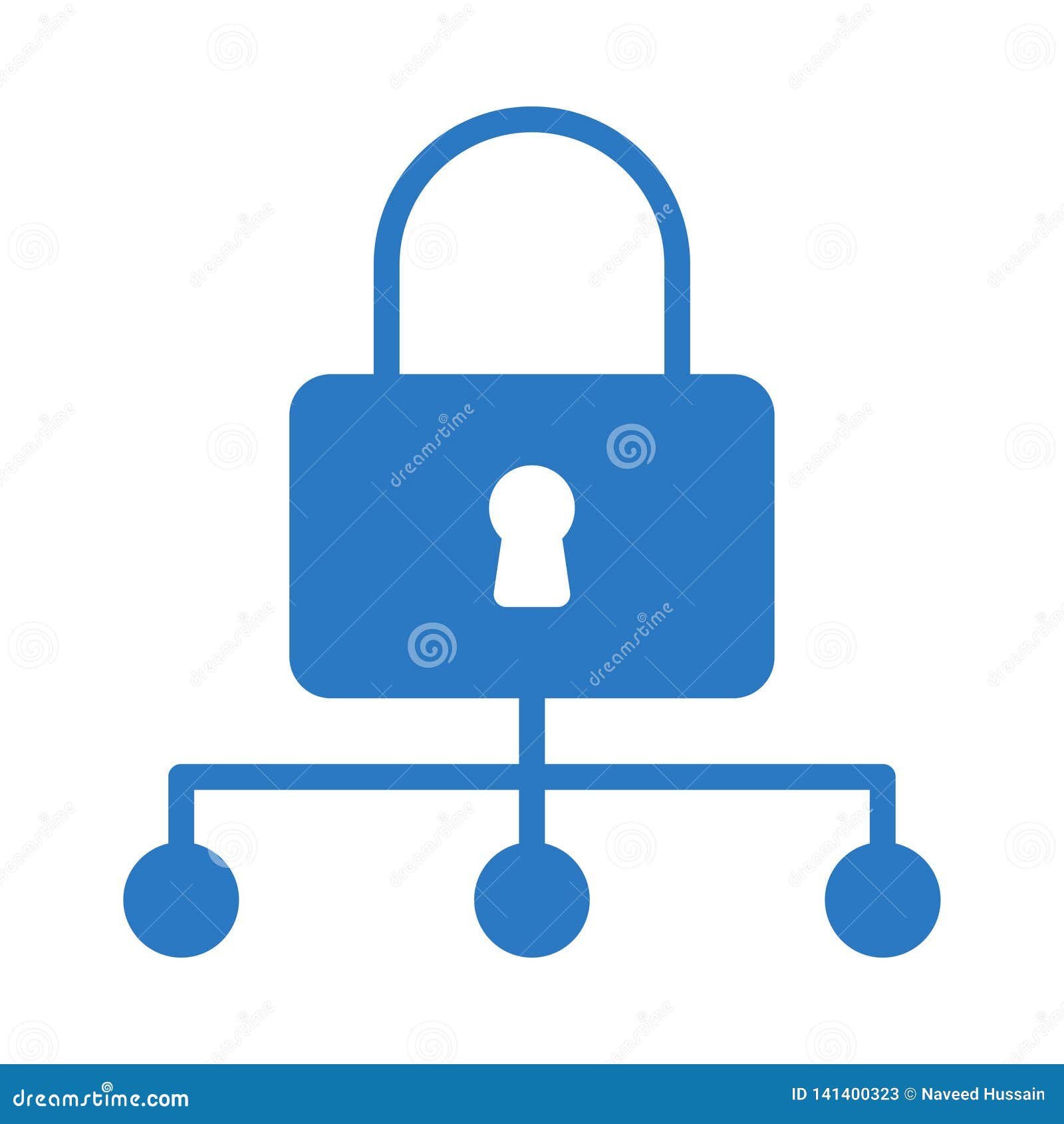 Lock Network Glyph Color Flat Vector Icon Stock Vector - Illustration ...