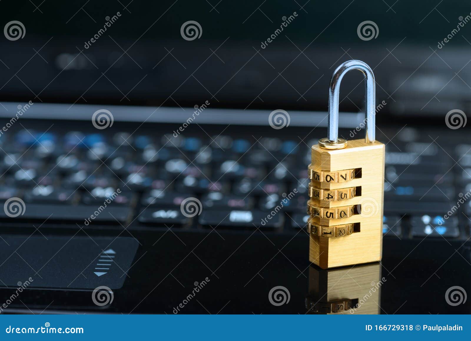 Cyber Safety Concept, Locked And Key On Laptop Computer Keyboard ,key ...