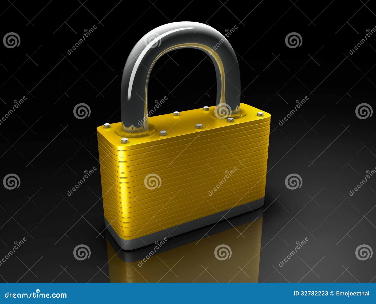 Lock object in studio stock illustration. Illustration of open - 32782223