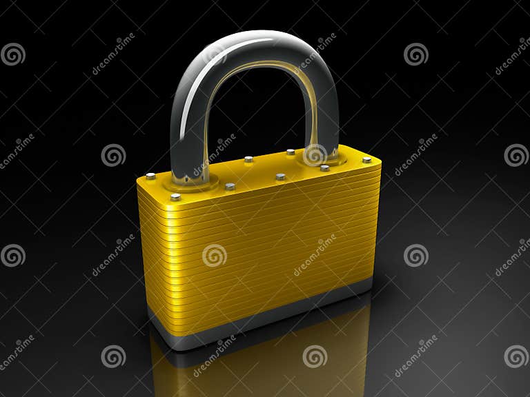 Lock object in studio stock illustration. Illustration of open - 32782223