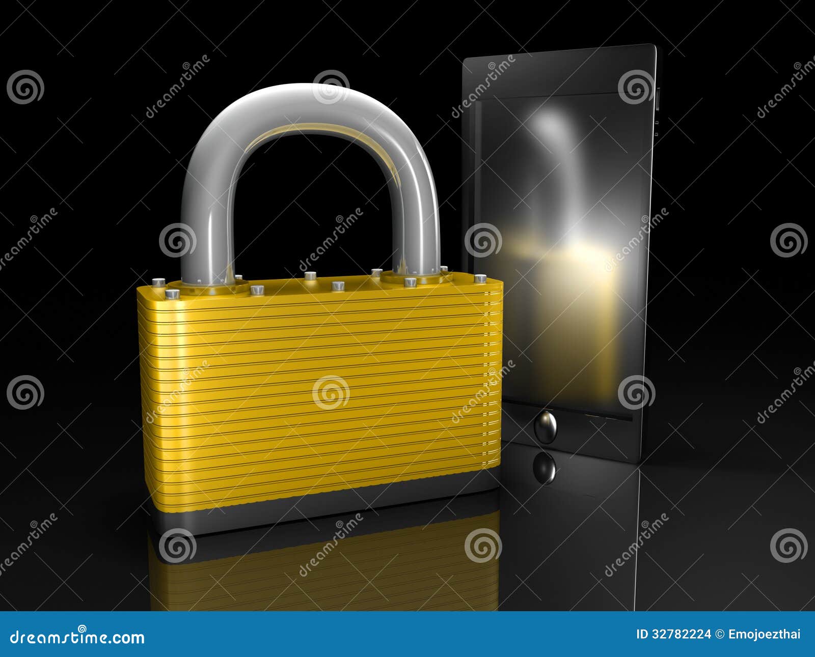 Lock object in studio stock illustration. Illustration of internet ...