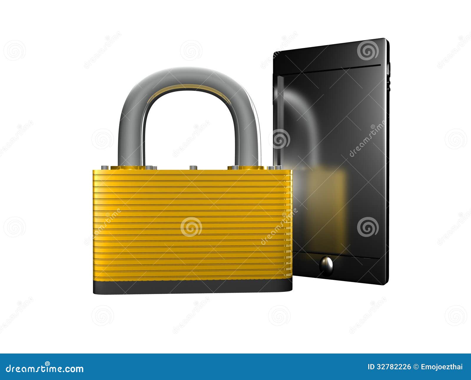 Lock object in studio stock illustration. Illustration of object - 32782226
