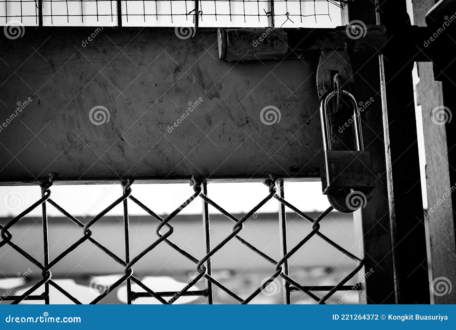 Lock on the Old Wire Mesh of Cage Stock Photo - Image of frame, line ...