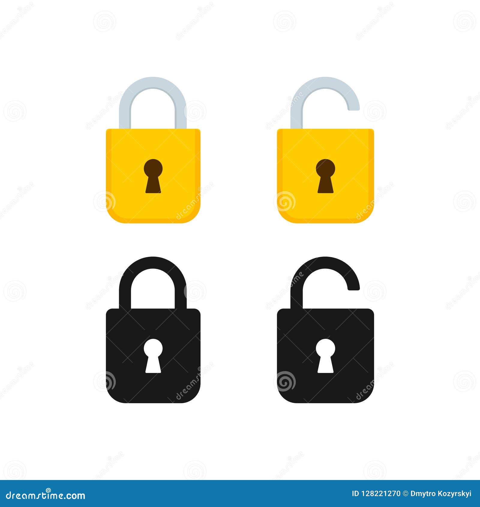 Lock Open And Lock Closed Icons Set. Security Symbol. Vector ... Lock Open And Lock Closed Icons Set. Security Symbol. Vector ...