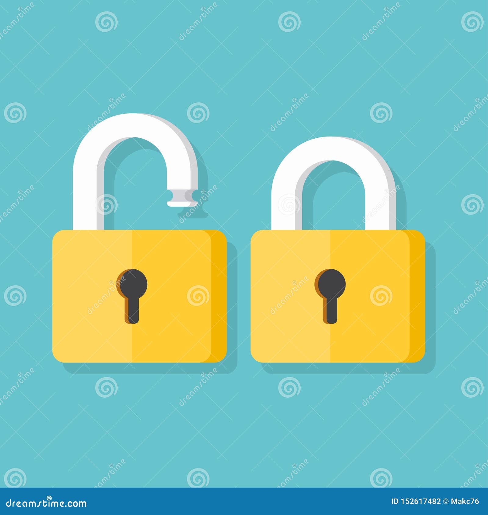 Lock Open and Lock Closed Vector Icons Stock Vector - Illustration of ...