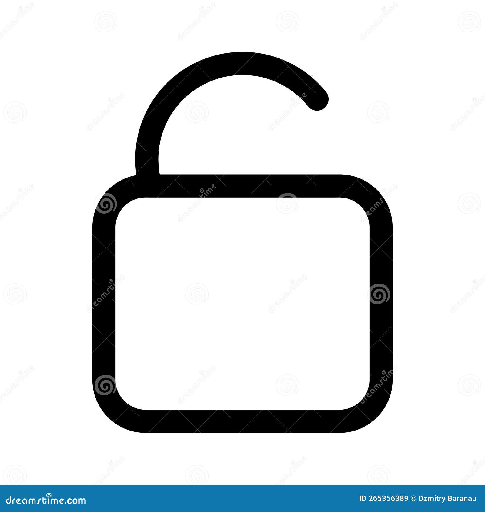 Lock Open Icon Line Isolated on White Background. Black Flat Thin Icon ...