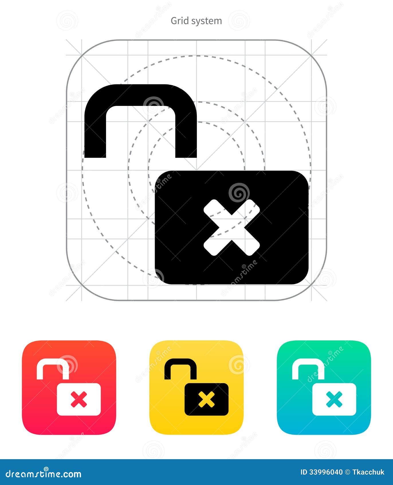 Lock is open icon. stock vector. Illustration of concept - 33996040