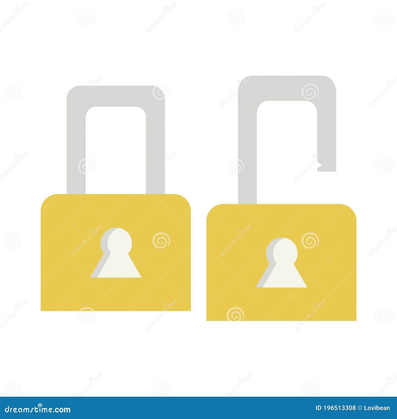 Lock Open and Lock Closed Icon Vector Illustration. Stock Vector ...