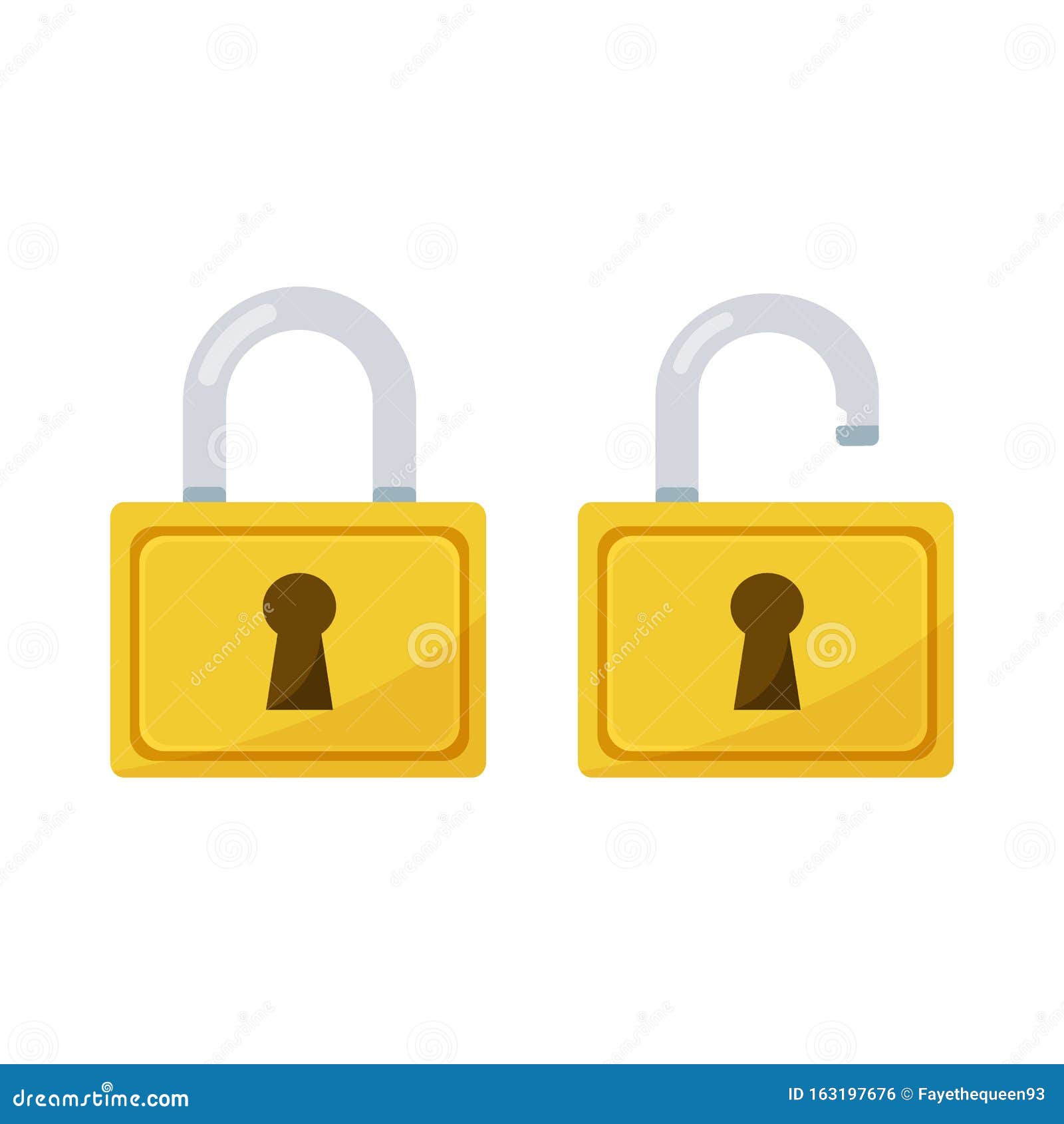 Lock Open And Lock Closed Isolated On White Background. Concept ...