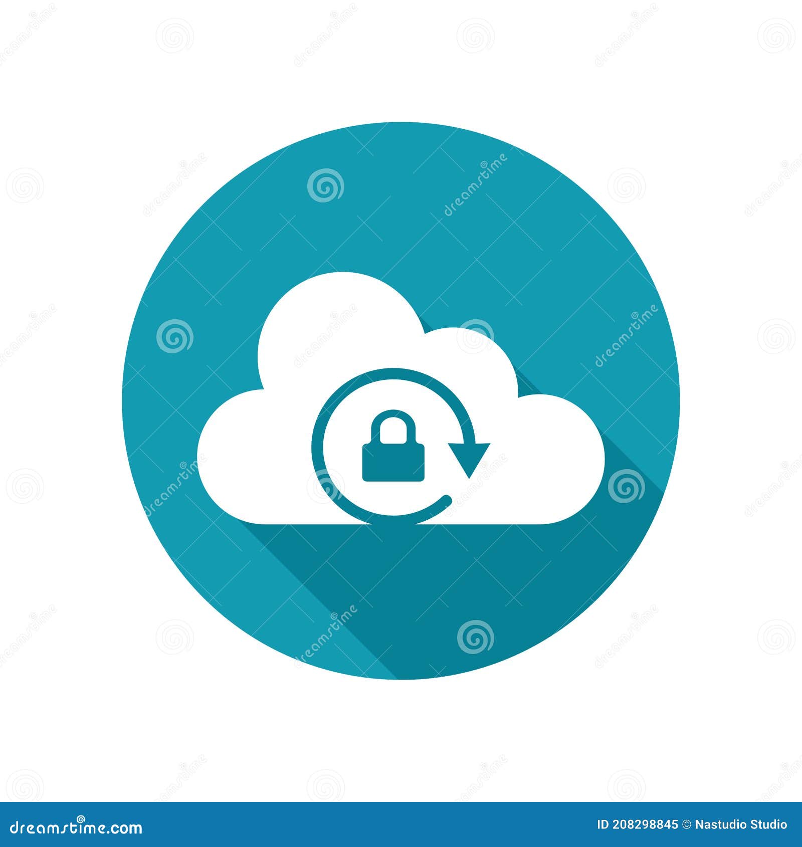 Lock Orientation Icon on Cloud. Isolated on White Background Stock ...