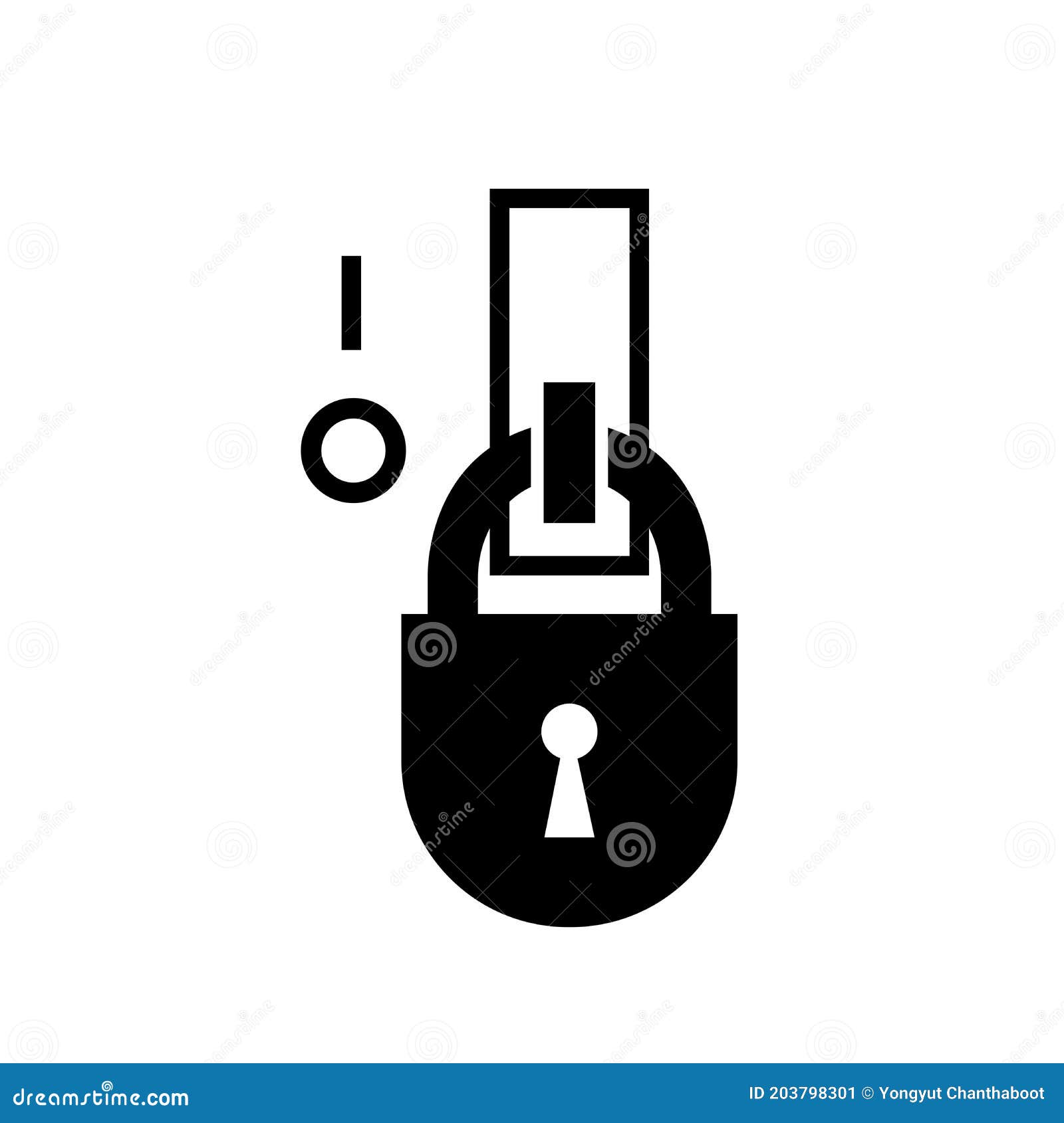 Lock Out In De-Energized State Symbol Sign,Vector Illustration ...