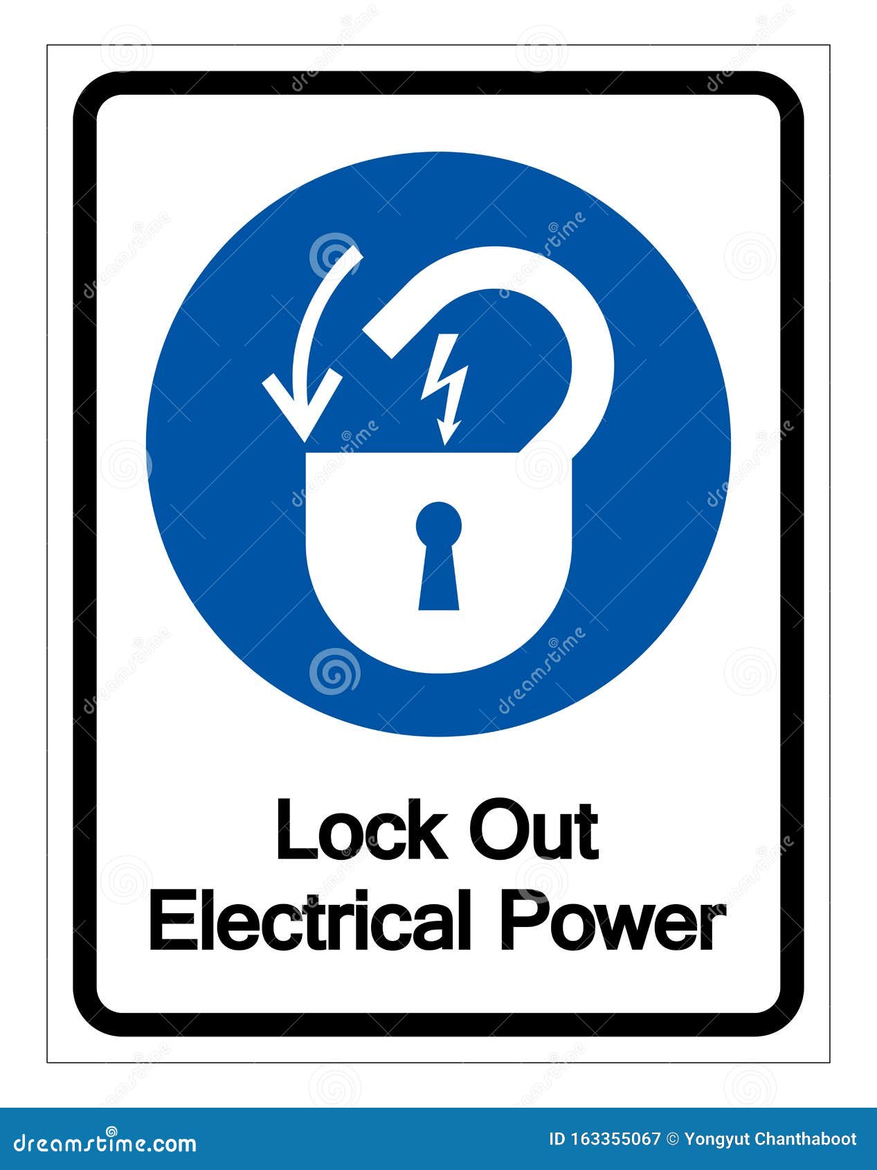 Lock Out Electrical Power Symbol Sign, Vector Illustration, Isolate on ...