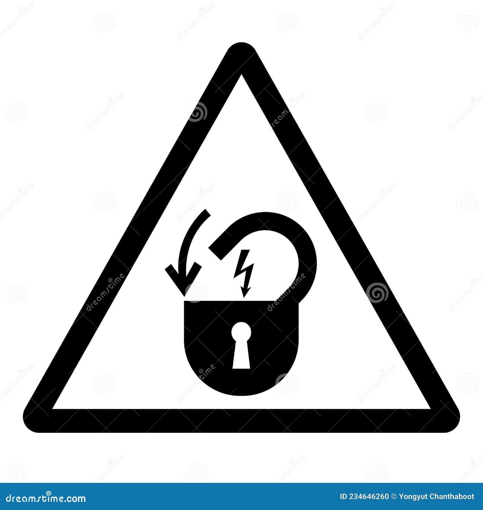 Lock Out Electrical Power Symbol Sign, Vector Illustration, Isolate on ...