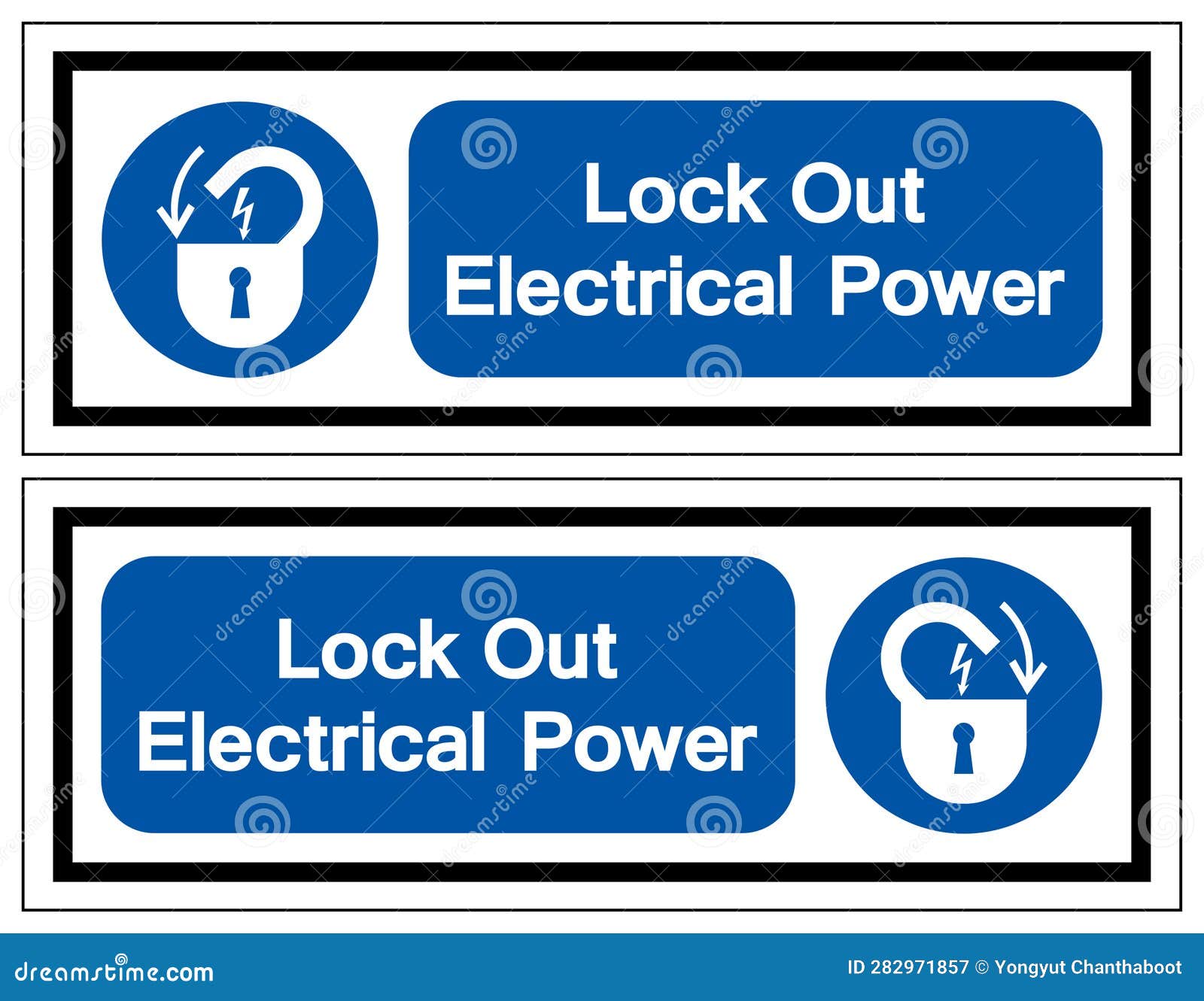 Lock Out Electrical Power Symbol Sign, Vector Illustration, Isolate on ...